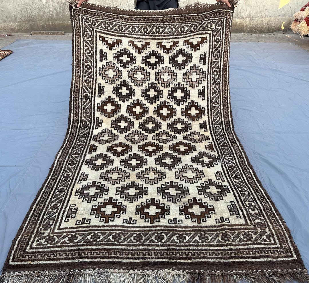 Afghan Taimani Wool Rug (4x7 Ft) – Hand-knotted Tribal Baluchi Rug - Etsy