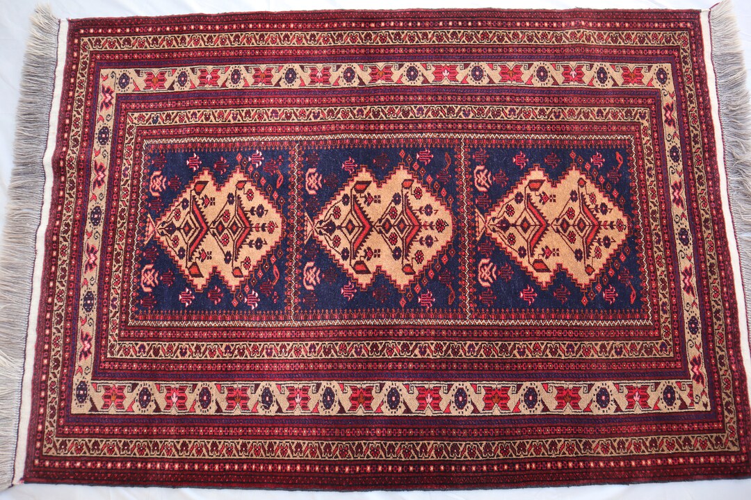 4x5 Ft Unique and Diamond Handmade 100% Wool Tribal Baluch With ...
