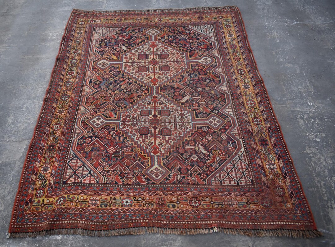 19th Century Handmade Caucasian Rug. Handmade Kapkaz Antique Rug ...