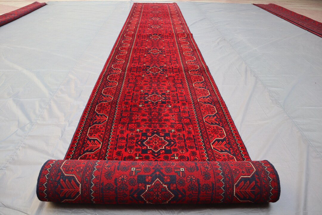 20ft Extra Large Long Hallway Runner Rug - Afghan Hand-knotted 100% ...
