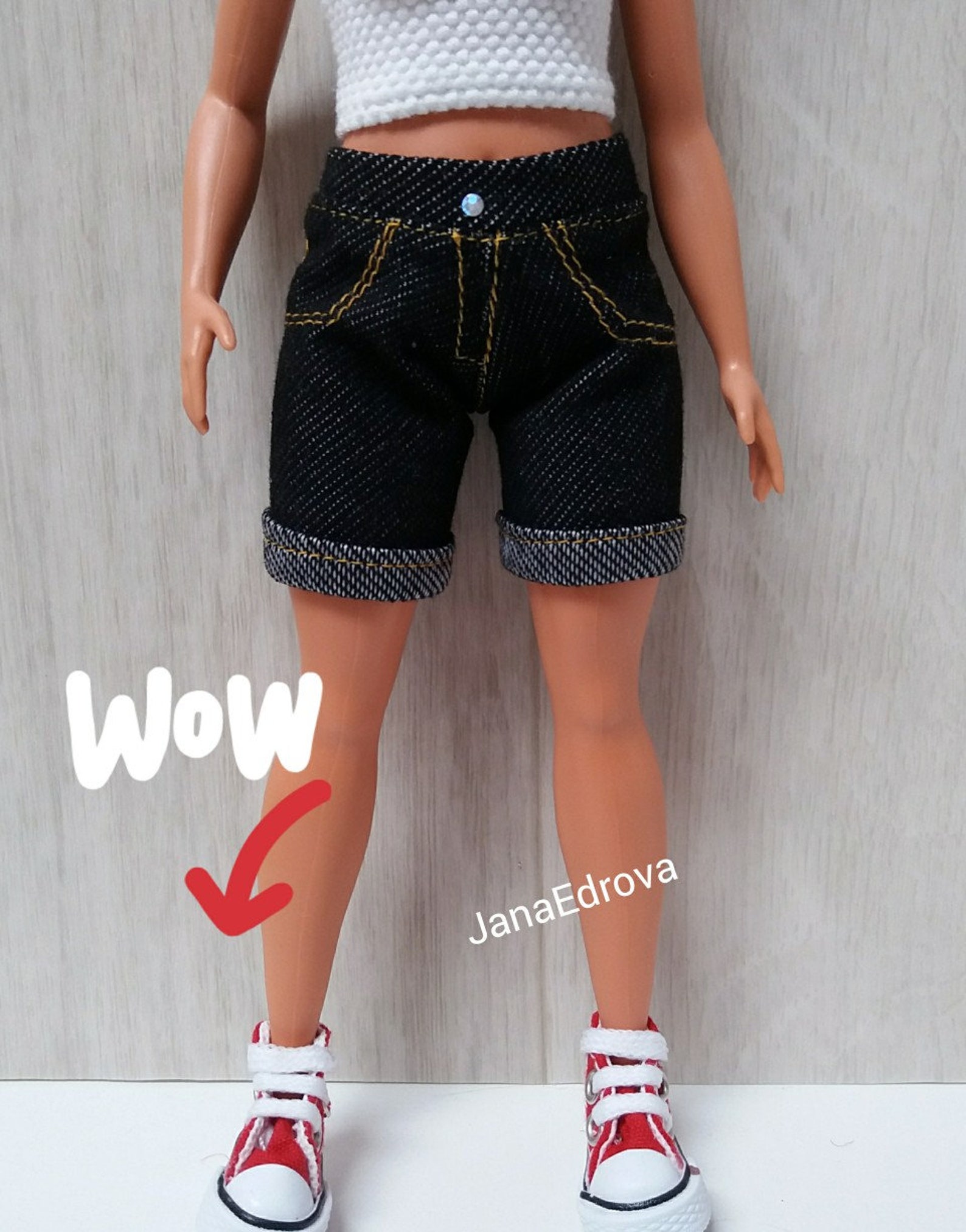 Denim Jeans Shorts for Barbie Dolls Curvy With Curves - Etsy