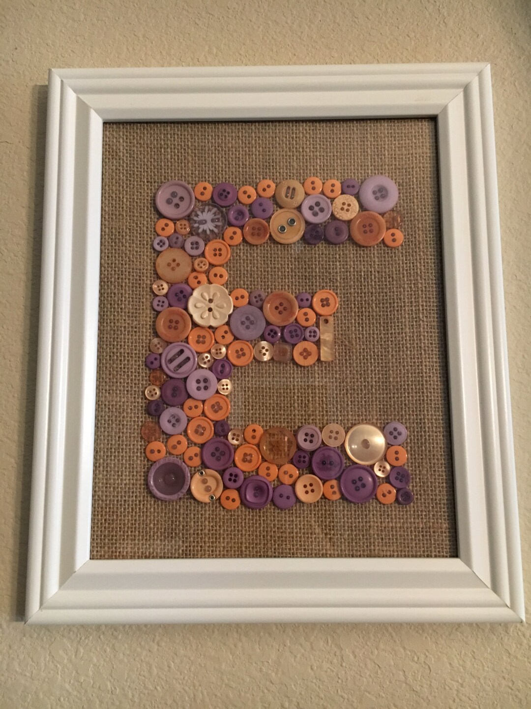Button Initials, Framed Art - Etsy