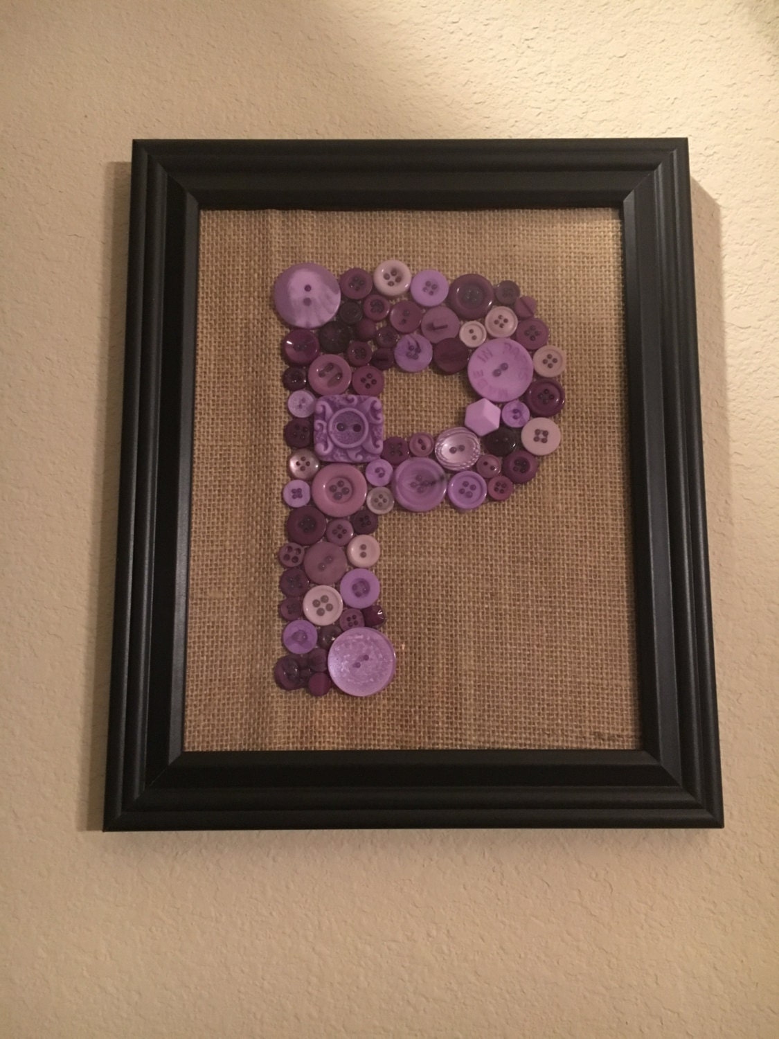 Button Initials, Framed Art - Etsy