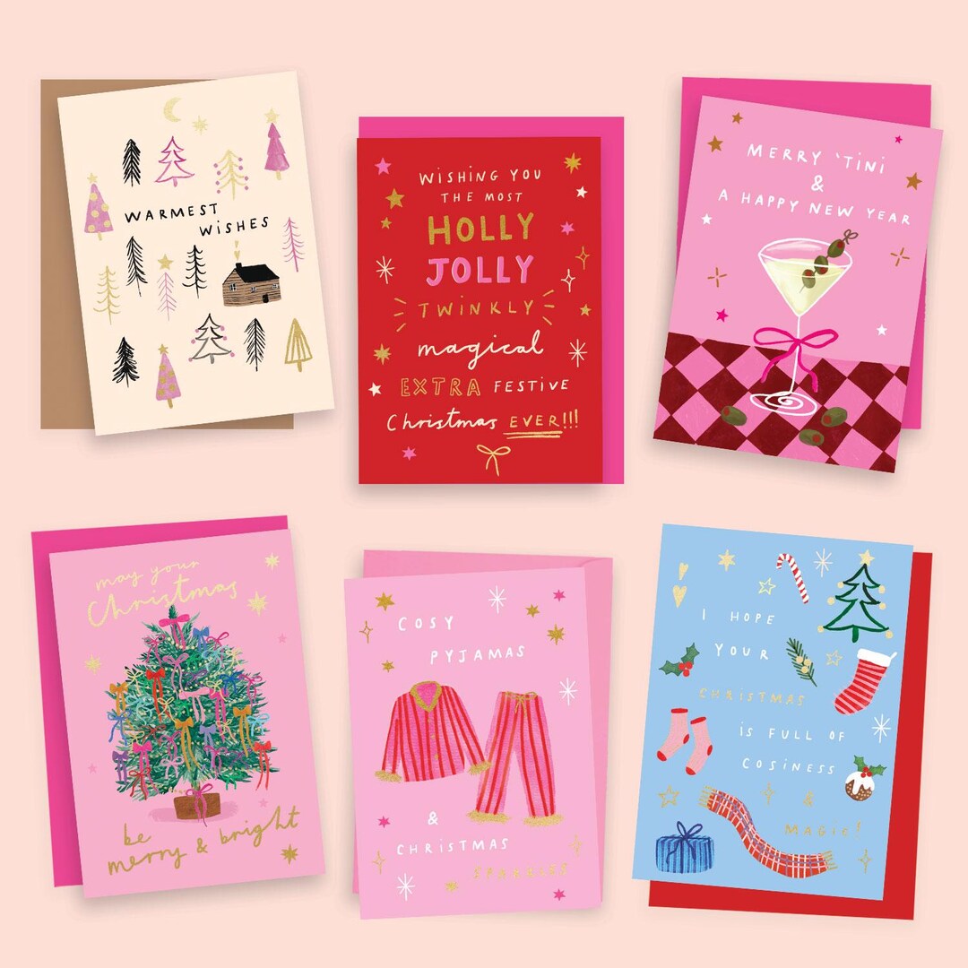 Foiled Christmas Cards A6 - Etsy