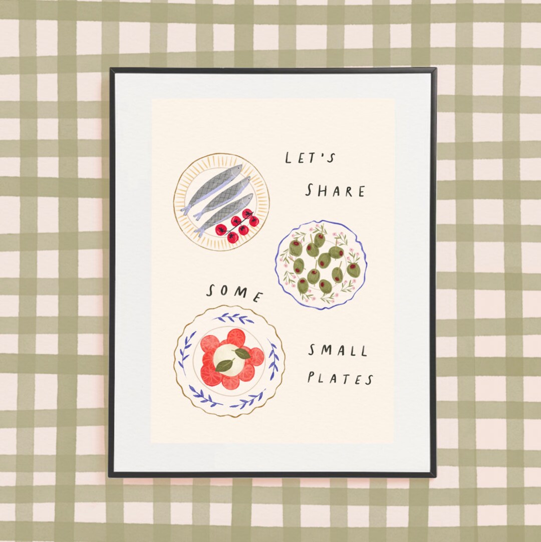 A4 Let's Share Some Small Plates Print - Etsy