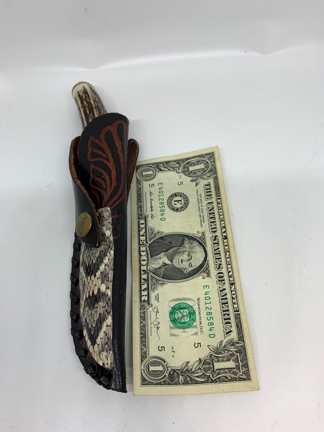 Genuine Rattlesnake Skin Knife Sheath With Snap - Etsy