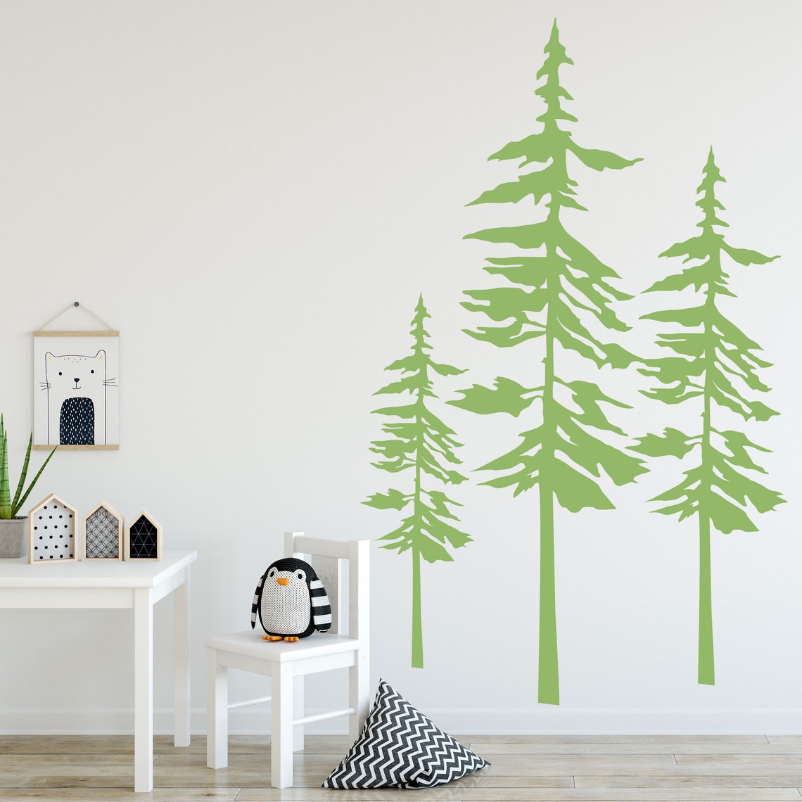 Set of 3 Pine Tree Wall Decals Forest Wall Decal Woodland - Etsy