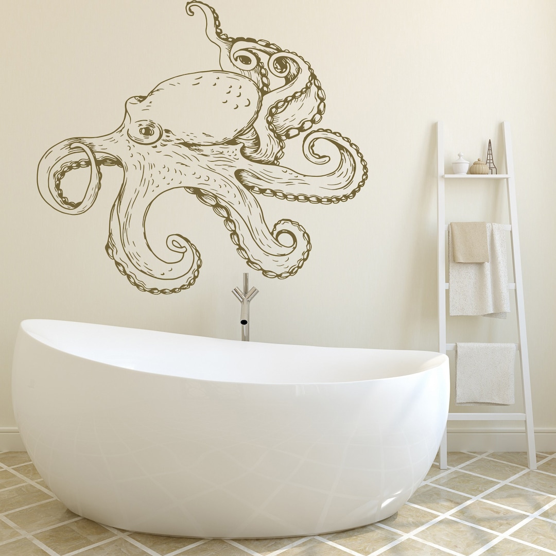 Octopus Wall Decal Sea Animals Sticker, Octopus Wall Decor, Under the ...