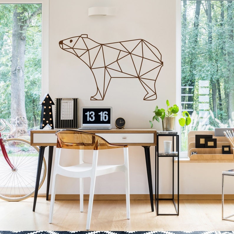 Geometric Bear Wall Decal Modern Decor Geometric Animals Wall - Etsy