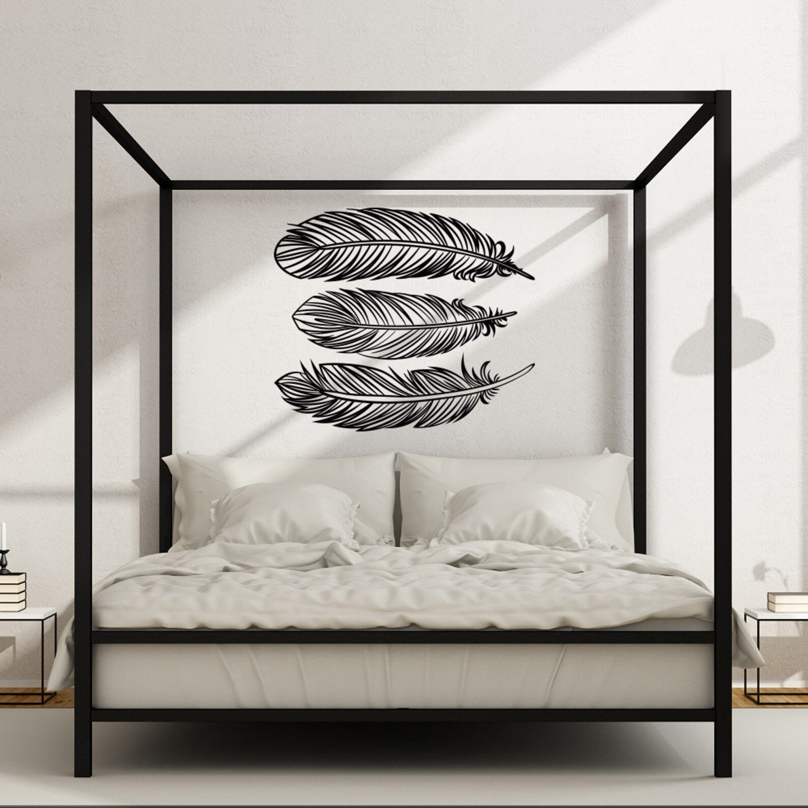 Feathers Wall Decal Feather Wall Art Set of 3 Feathers Wall - Etsy