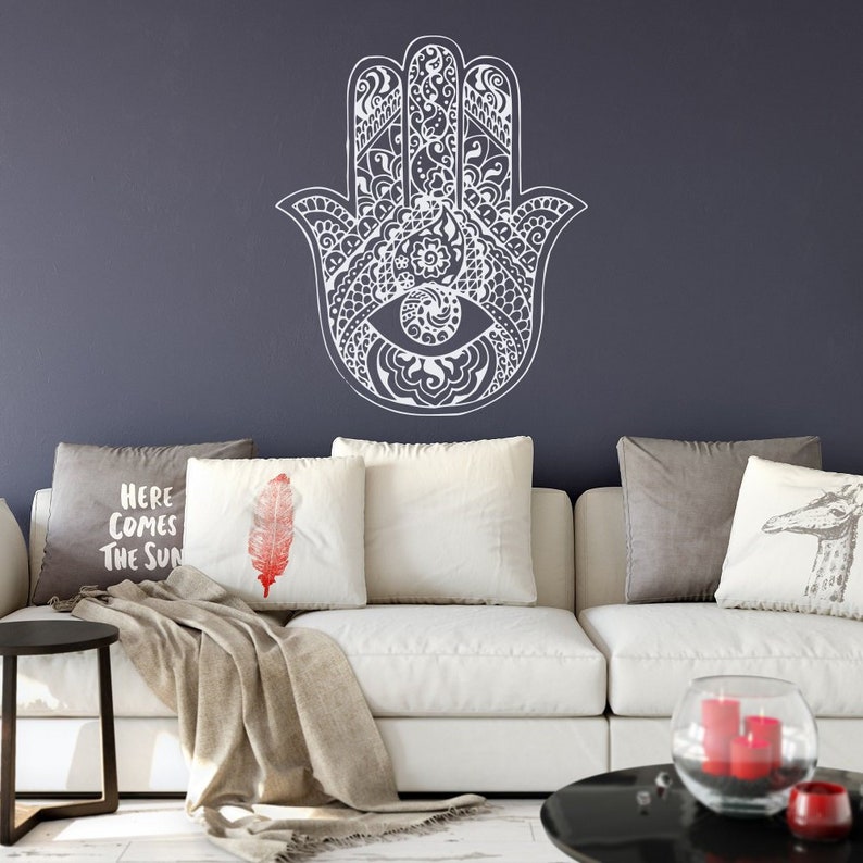 Hamsa Wall Decal Fatima Hand Vinyl Sticker Hamsa Hand Wall | Etsy