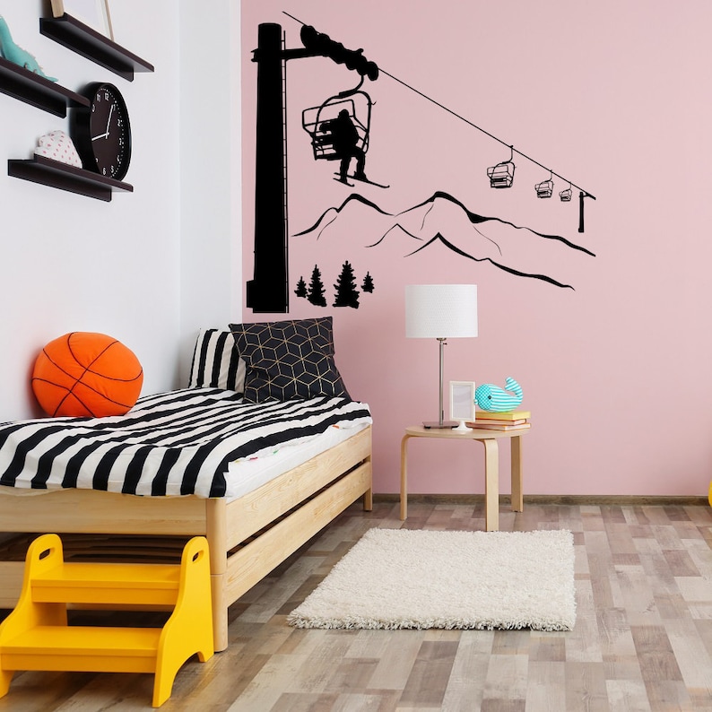 Ski Lift Wall Decal Winter Sports Stickers Skiing Decor Gift - Etsy
