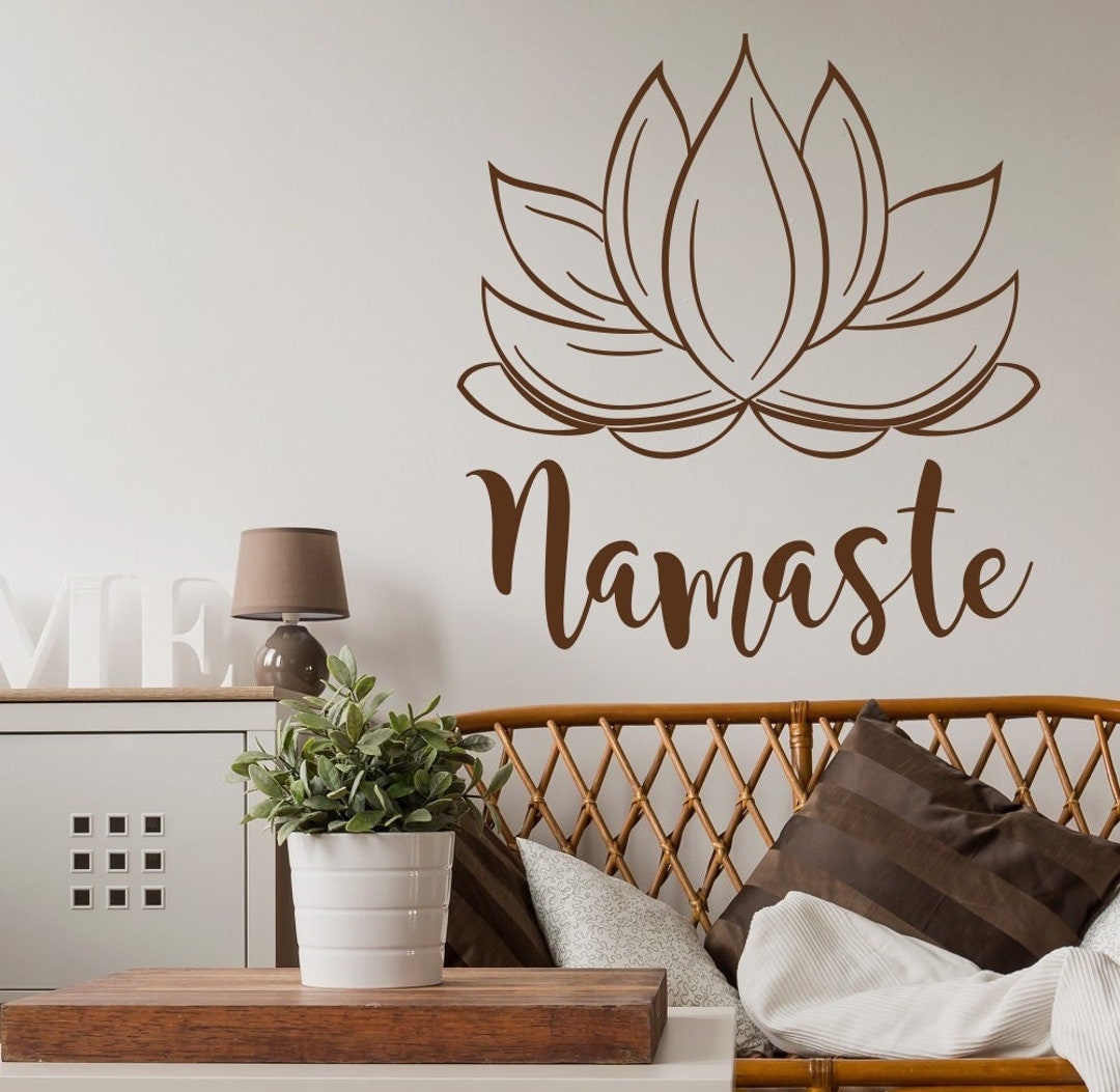 Lotus Flower Wall Decal, Mandala Vinyl Sticker, Namaste Wall Art, Lotus ...