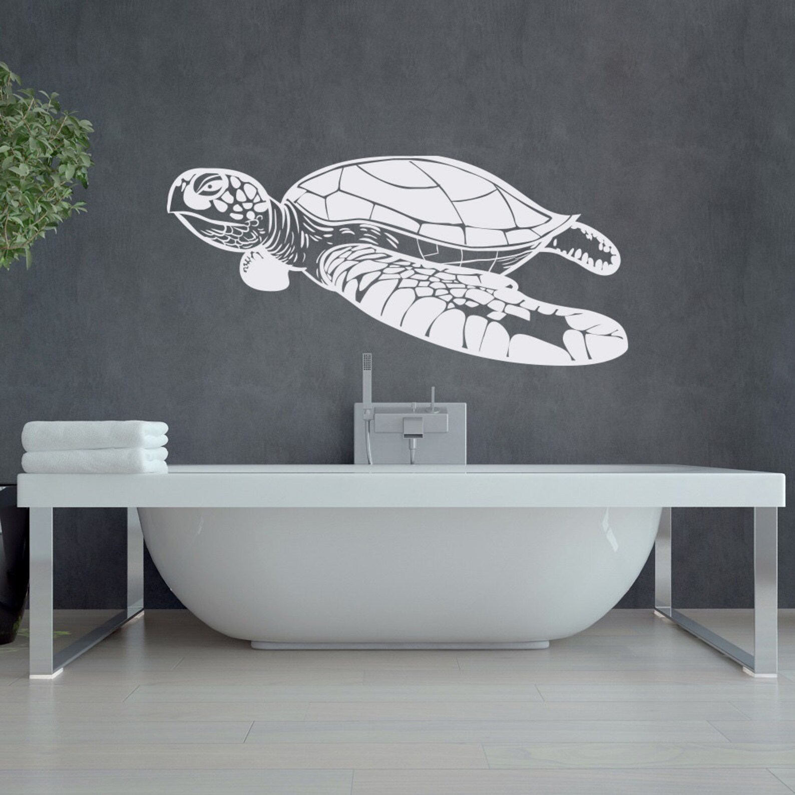 Turtle Wall Decal Sea Animals Decor Nautical Wall Decal Ocean - Etsy