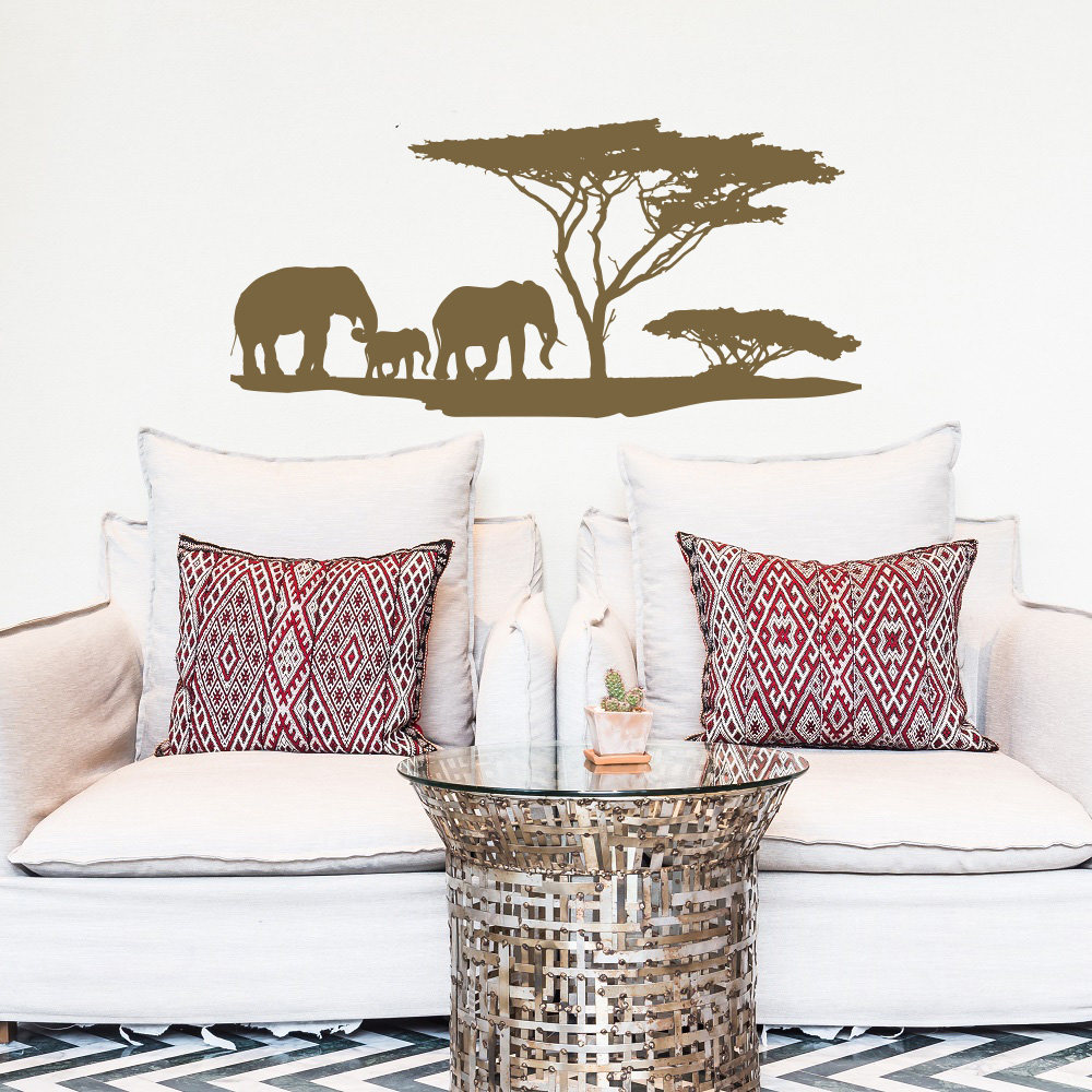 Elephant Wall Decal African Animals Wall Decal Safari | Etsy