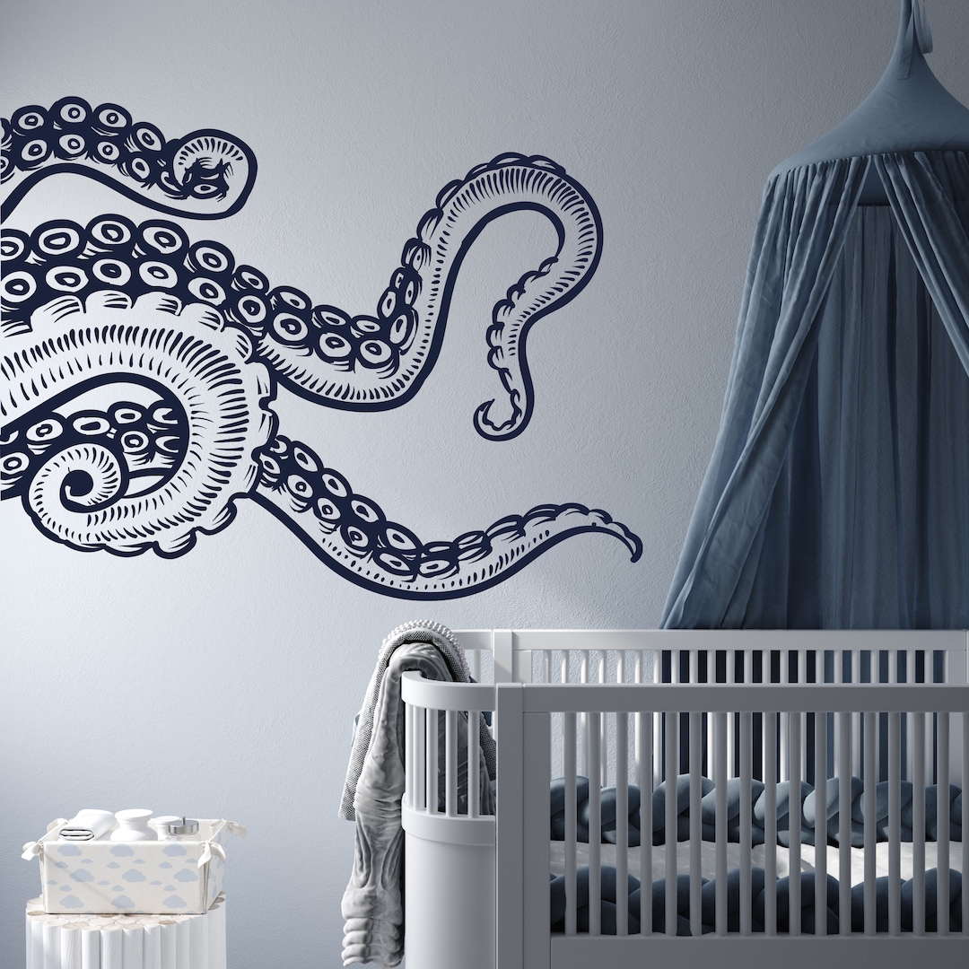 Octopus Tentacle Wall Decal: Kraken Vinyl Sticker, Waterproof #241 ...