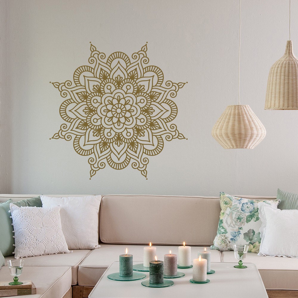 Wall Decal Mandala Vinyl Sticker Mandala Wall Decor Yoga | Etsy