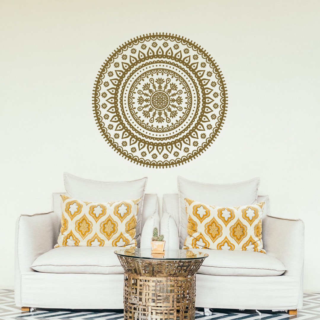 Removable Vinyl Wall Decal Mandala- Mandala Wall Decal Sticker- Yoga ...