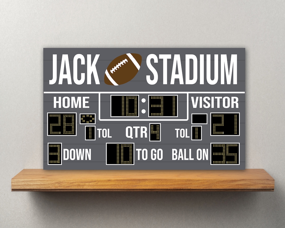 28” X 16” Football Scoreboard | Personalized Sports-themed Room ...