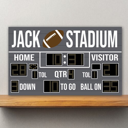 Custom Rustic Football Vintage Sports Scoreboard - Etsy