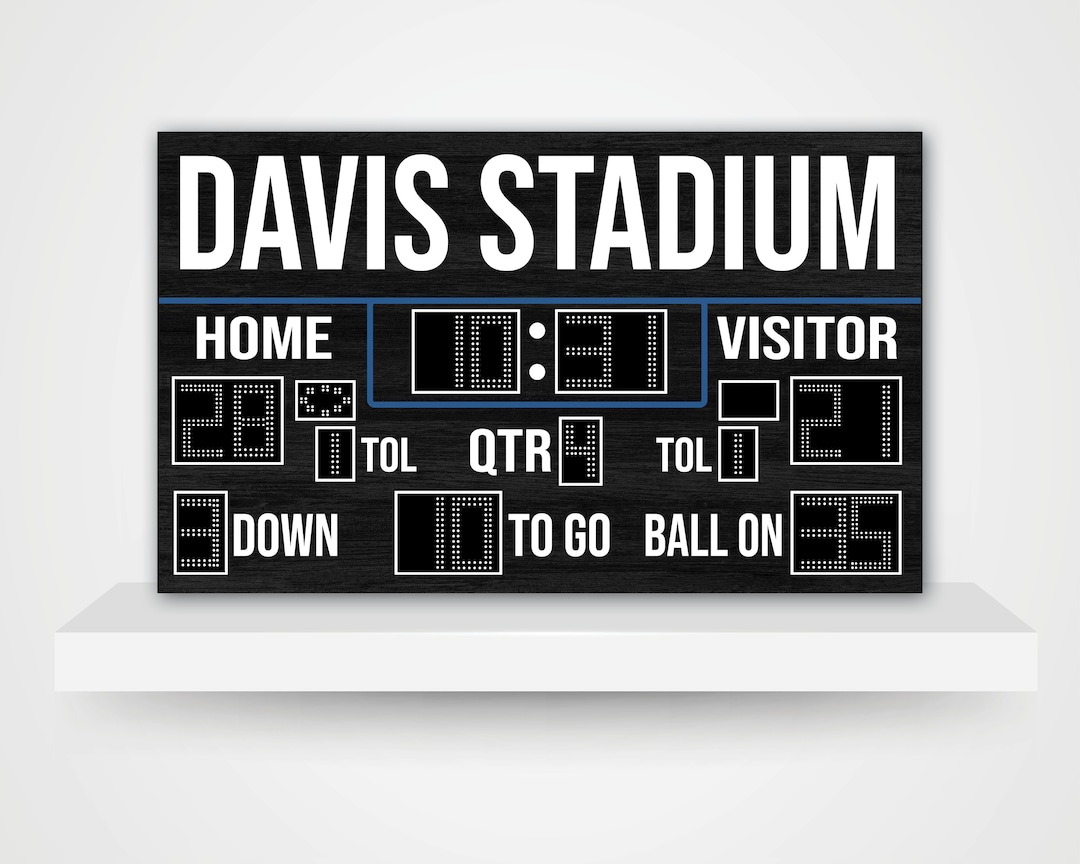 24” X 14” Football Scoreboard | Personalized Sports-themed Room ...