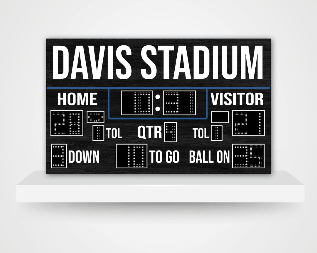 20” X 12” | Football Scoreboard | Personalized Sports-themed Room ...
