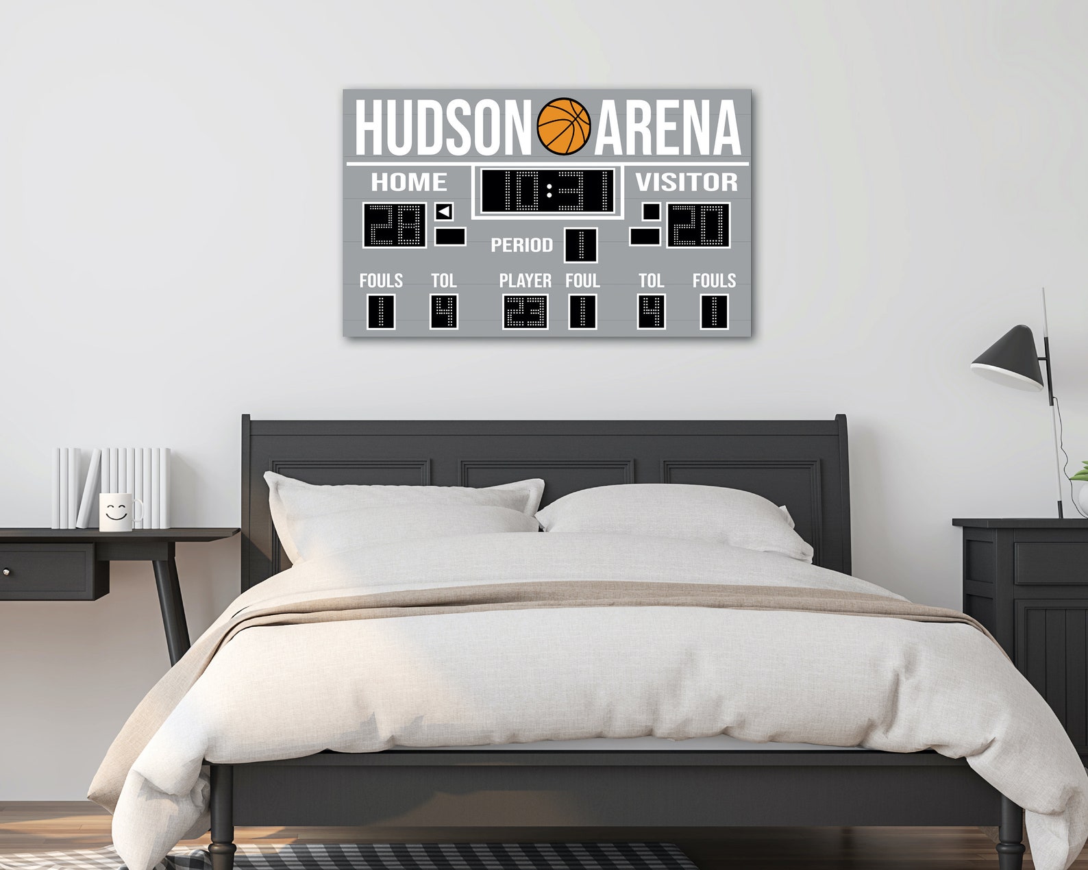 Basketball Scoreboard Various Sizes Custom Last Name | Etsy