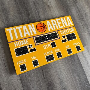 20” X 12” Basketball Scoreboard | Personalized Sports-themed Room ...
