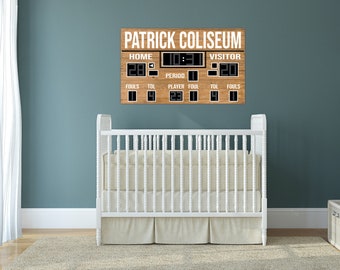 Basketball Scoreboard Various Sizes Hanging Wood Artwork Sports-themed ...