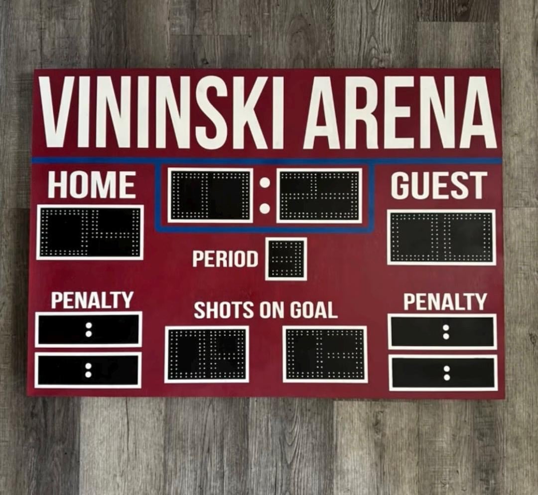 Personalized Hockey Scoreboard: Sports-themed Wood Art and Room Decor ...