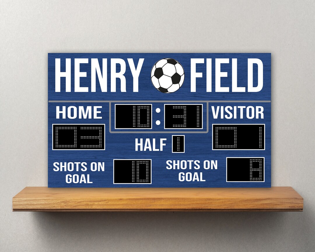 28” X 16” Soccer Scoreboard | Personalized Sports-themed Room & Nursery ...
