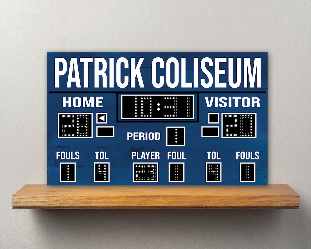 20” X 12” Basketball Scoreboard | Personalized Sports-themed Room ...
