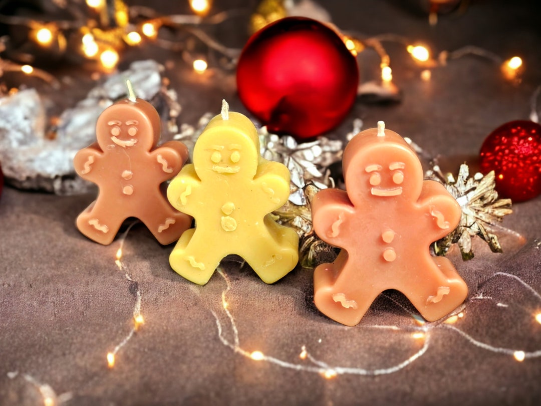 Gingerbread Man Candles 100% Beeswax - Etsy