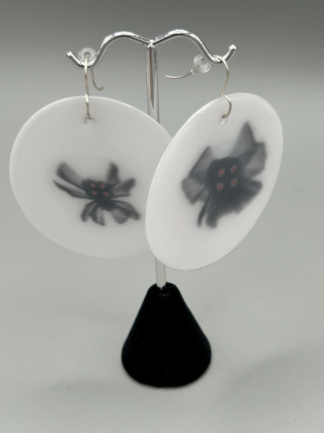 Fused "smooshed" Glass Spider Earrings - Etsy