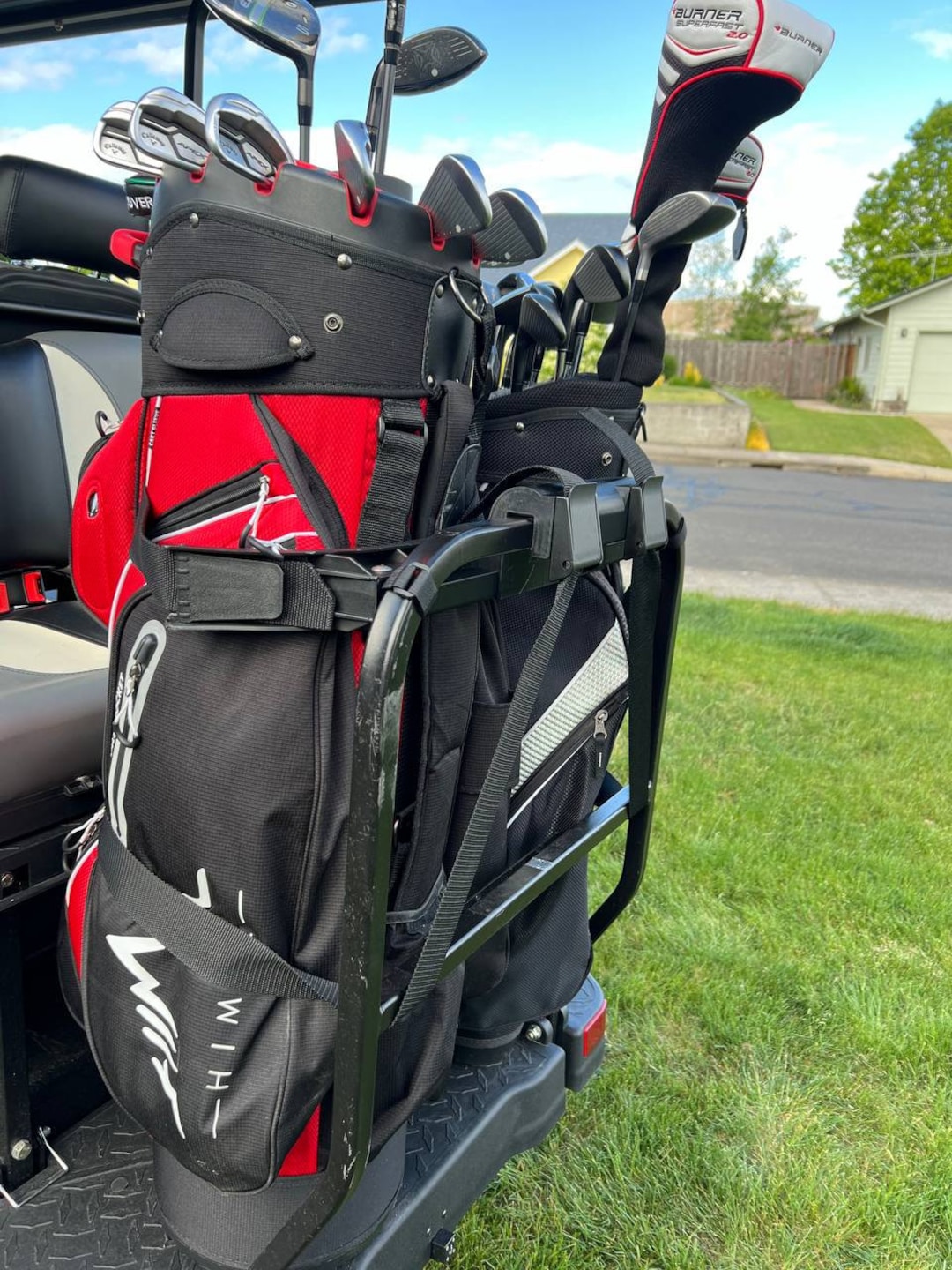 Massimo Golf Cart Golf Bag Holder Attachment, Easily Removable, No ...