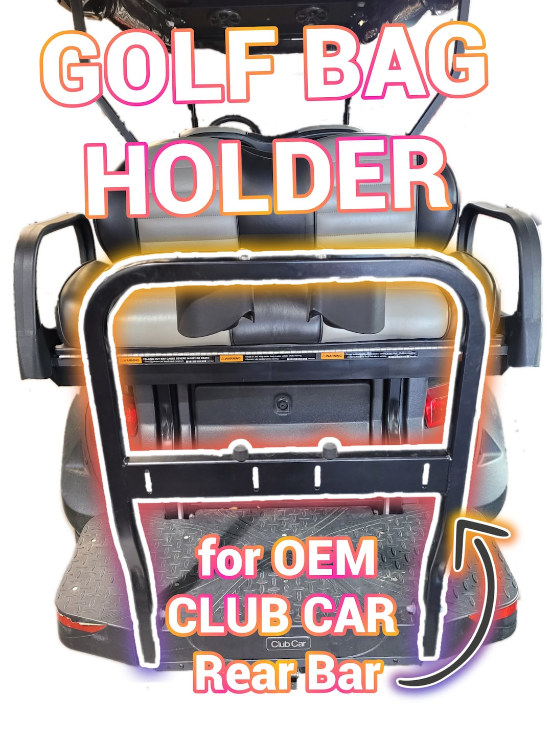 Club Car Tempo Onward Golf Cart Golf Bag Holder Attachment, Easily ...