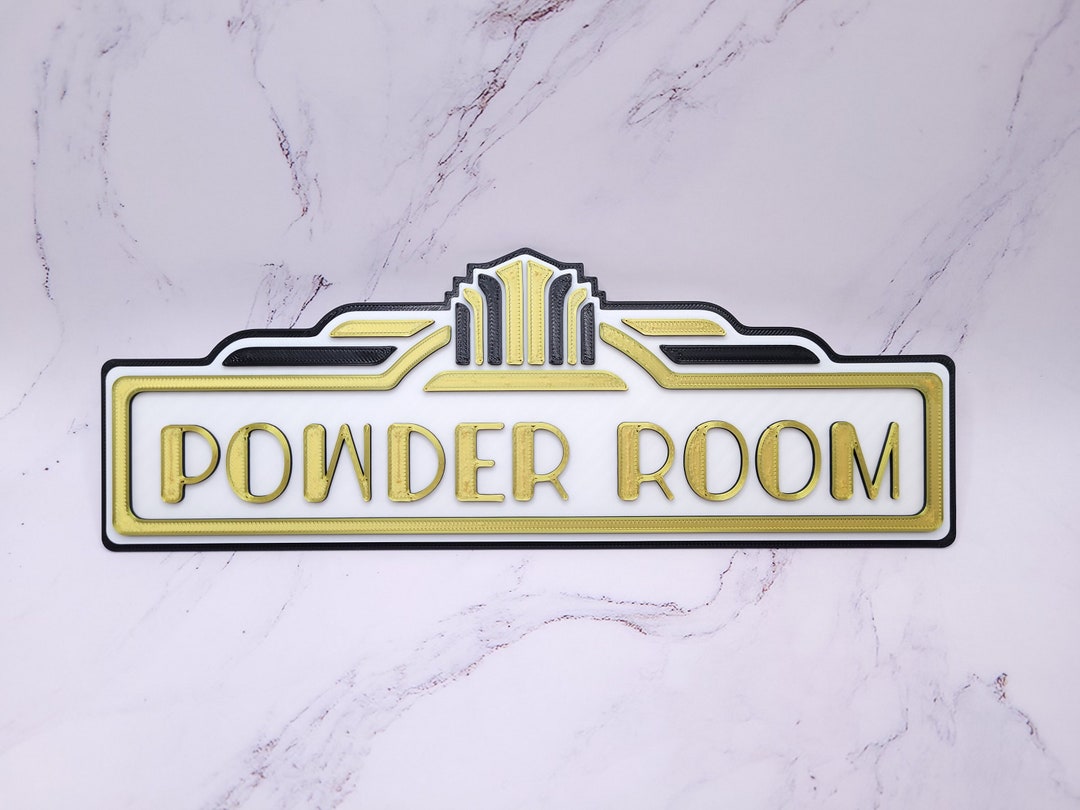 Art Deco "powder Room" Door Sign Plate for Marquis Hotel Powder Room ...