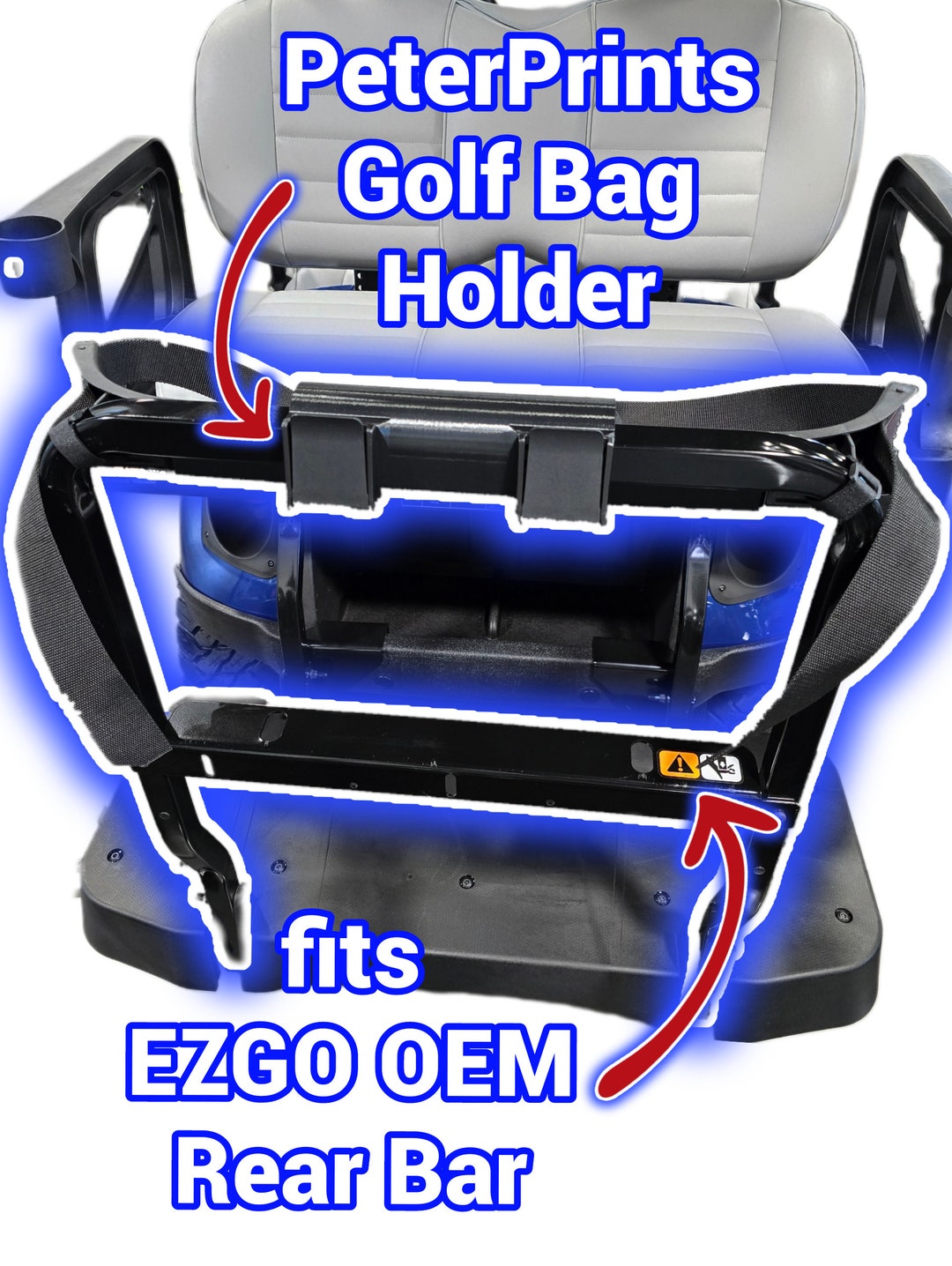 EZGO Golf Cart Golf Bag Holder Attachment, Easily Removable, No ...