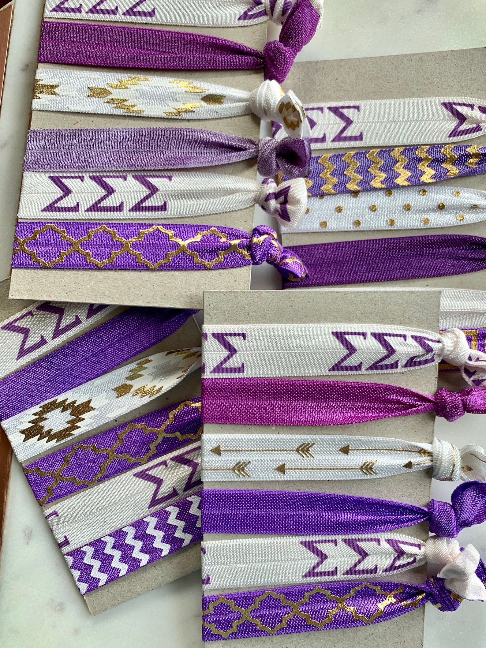 Tri Sig Always Wins BIG Sigma Sigma Sigma Hair Ties Set of 6. Great ...