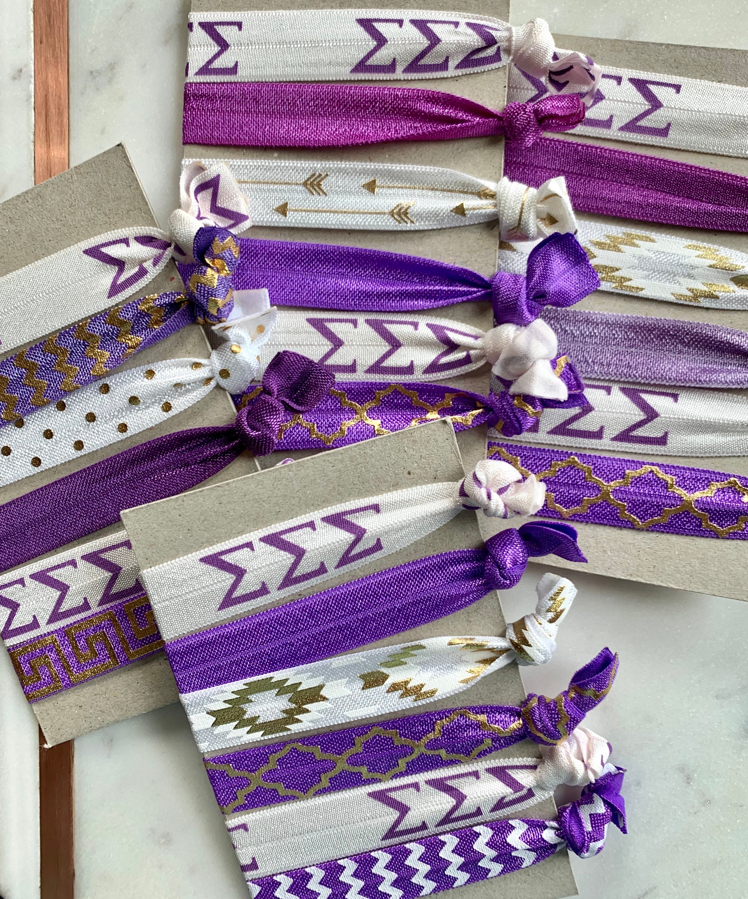 Tri Sig Always Wins BIG Sigma Sigma Sigma Hair Ties Set of 6. Great ...