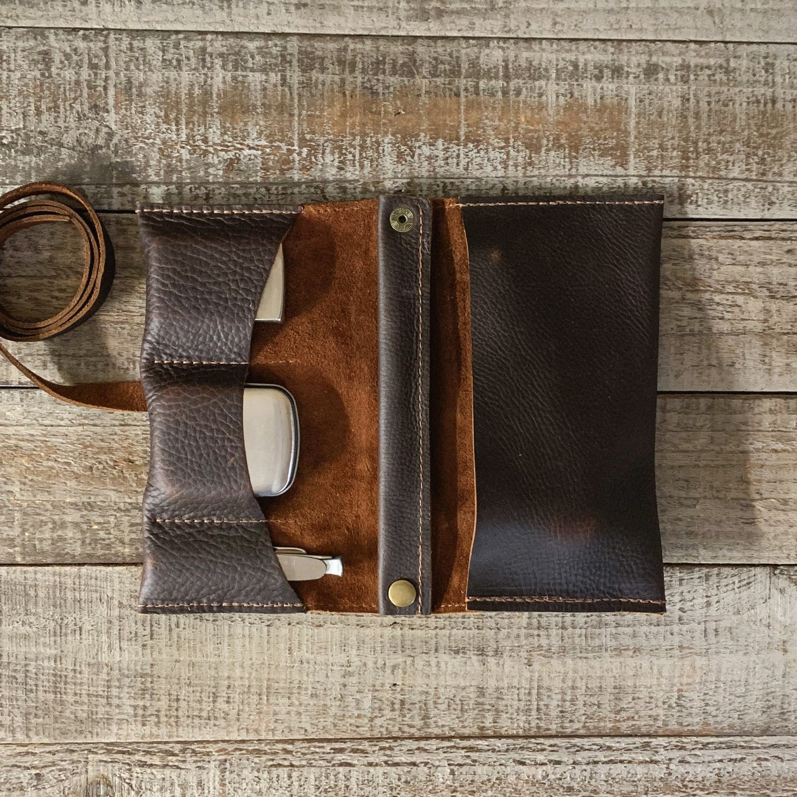 Rustic Kodiak Leather Medium Tobacco Pipe Pouch / Pipe Roll | Etsy
