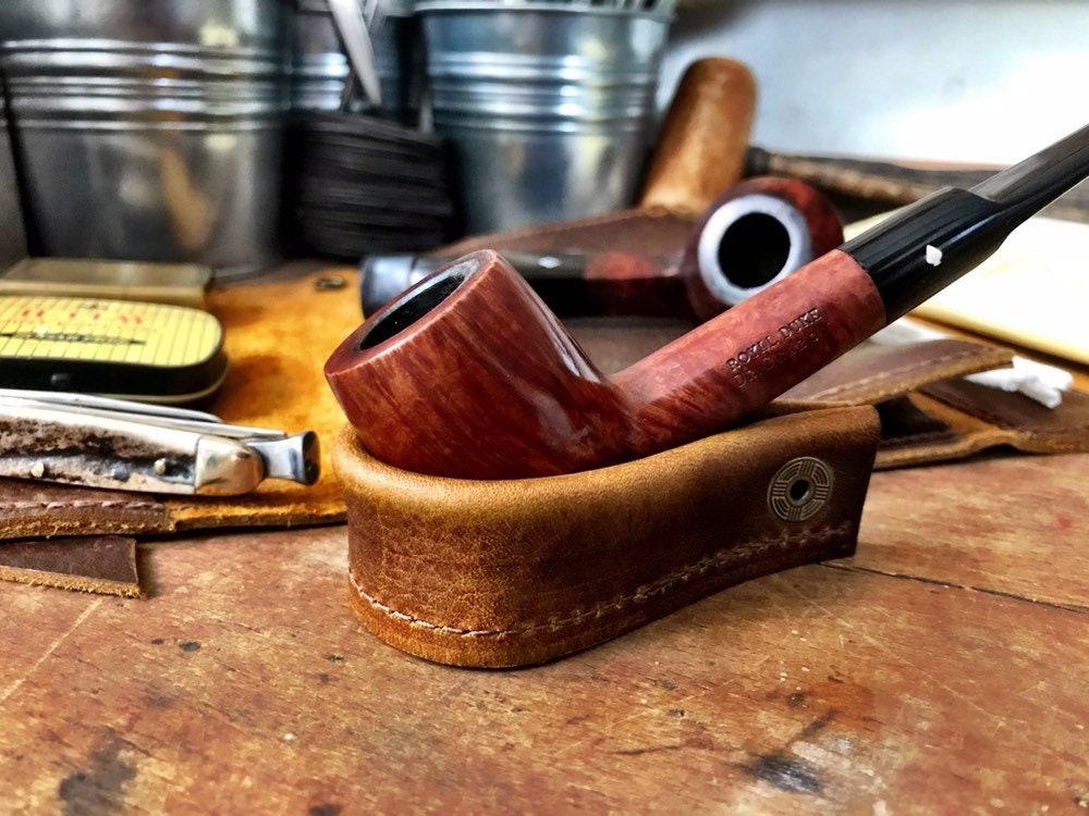 Rustic Kodiak Leather - Large Tobacco Pipe Pouch / Pipe Roll / Pipe Bag ...