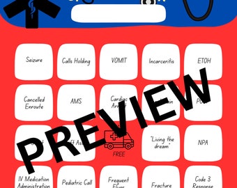 EMS Bingo, EMT, Wacker, Fun Games, Bingo, Printable - Etsy