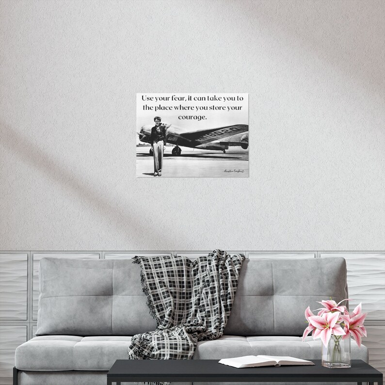 Amelia Earhart Quotes Airplane Poster Gift for Female Pilot - Etsy