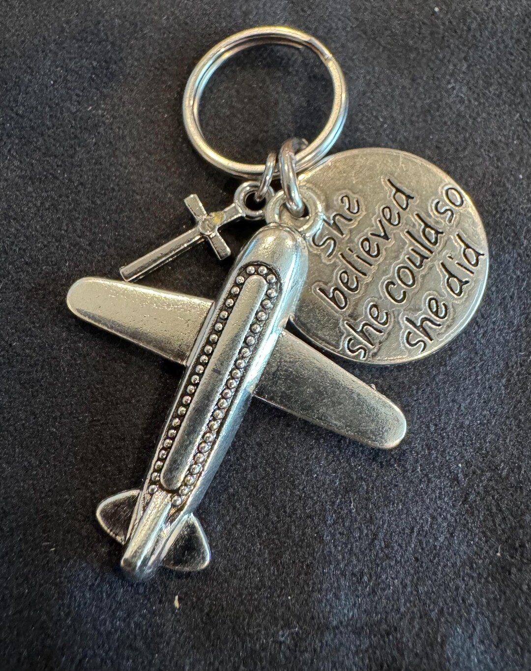 Aviation Keychain: Airplane, Cross Charm, Inspirational Gift - Etsy