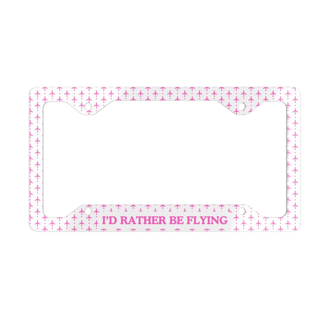 Pilot License Plate Frame, Pink Plane Car Accessory, Female Pilot Gift ...