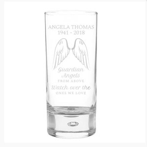 Personalised Guardian Angel Wings Glass Floating Candle Holder ...