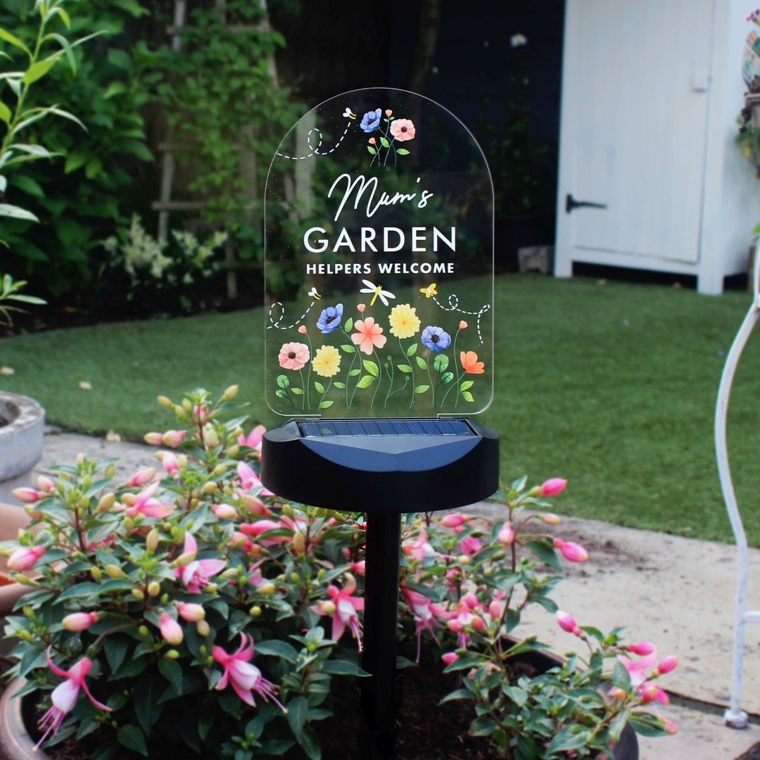 Personalised Garden Sign Outdoor Solar Light, Garden Solar Sign ...