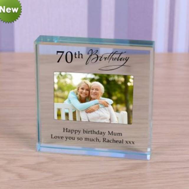 Happy Birthday Personalised Photo Engraved Glass Block - Etsy UK