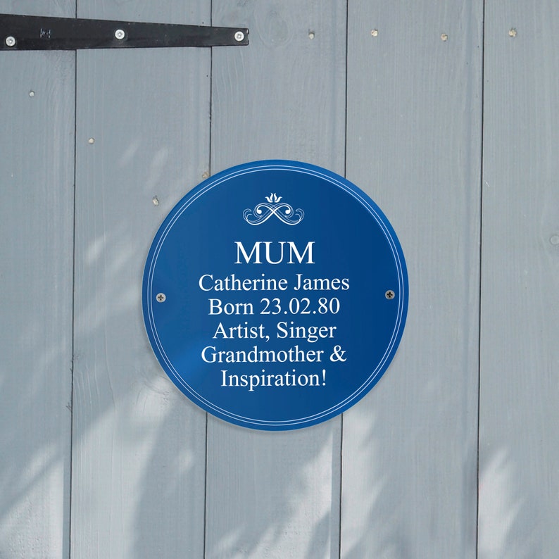 Personalised Heritage Plaque, Any Message Round Plaque, Indoor or ...